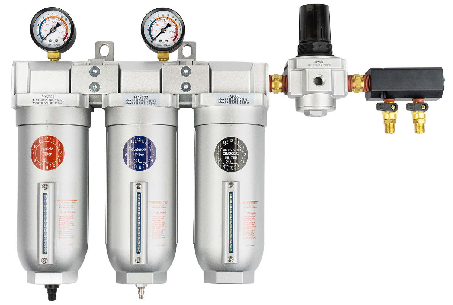 2SPRAY Multi Stage Filter with Regulator & Twin Outlets - PS.PCCR3S
